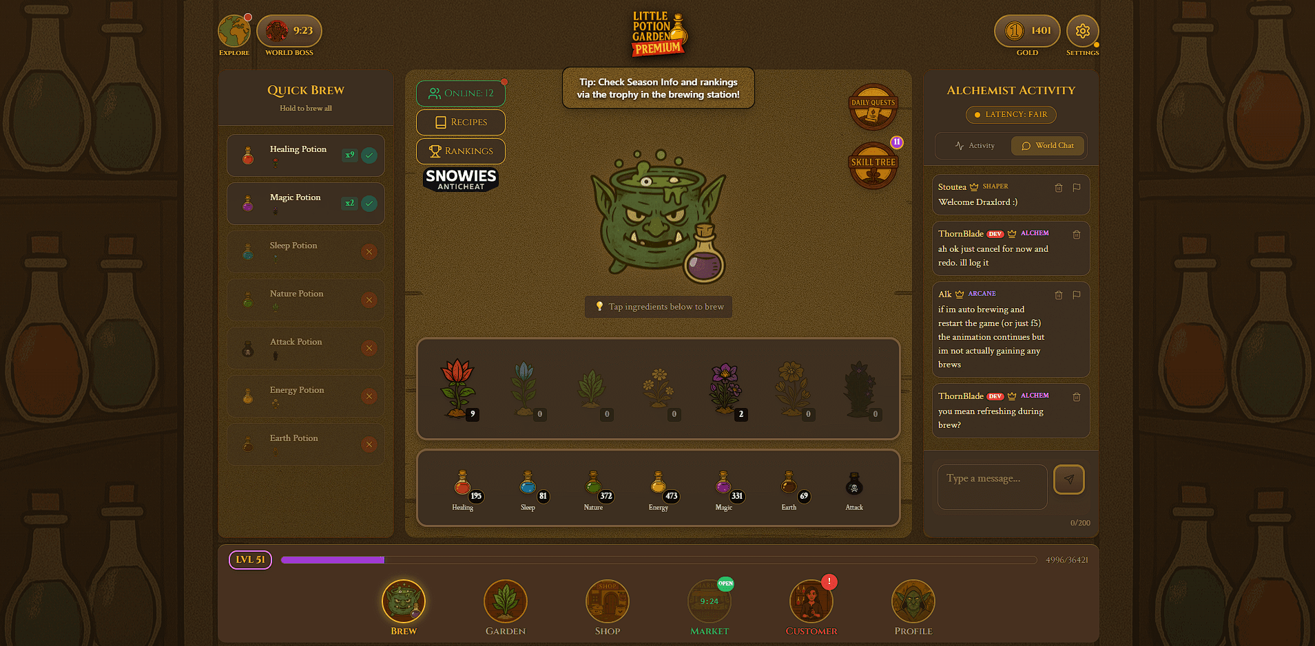 Little Potion Garden - Free Cozy Browser MMO | Alchemy Potion Crafting Game